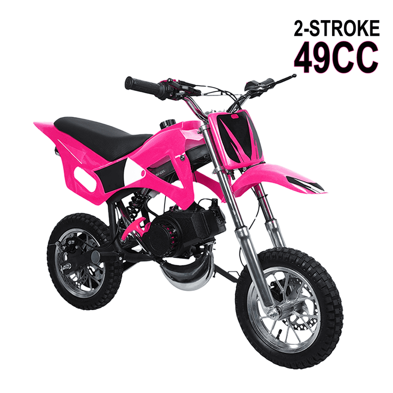 Seipouy 49CC Mini Dirt Bike for Adults and Children, 2-Stroke Gas Assisted Motorcycle with Front ...