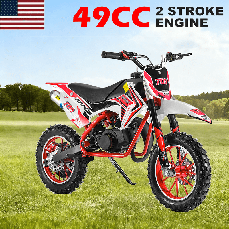 Seipouy 49cc 2-Stroke Kids Dirt Bike,Mini Dirt Bike,Dirt Bike for Kids 8-14,Gas Power Pocket ...