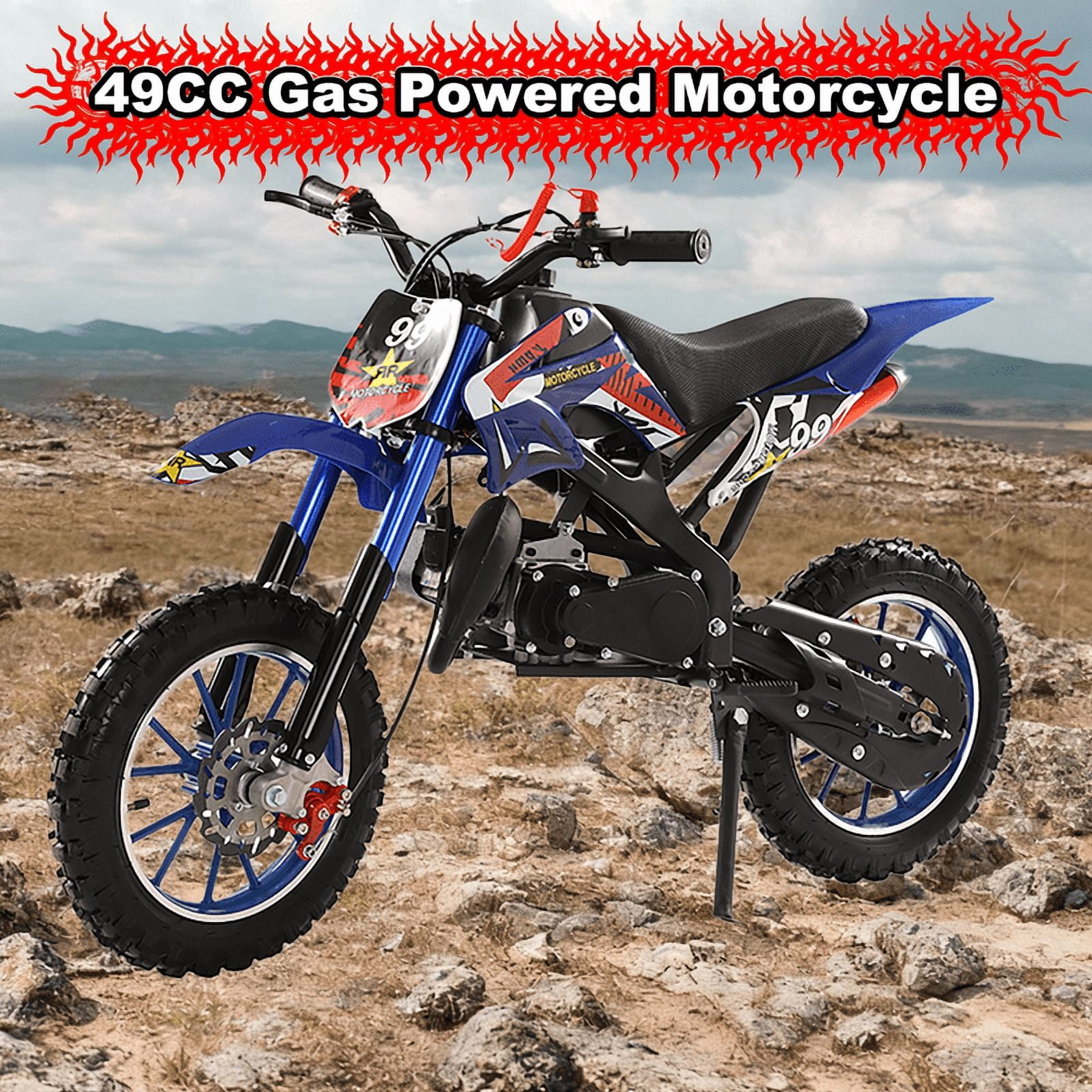 Seipouy 49cc 2-Stroke Kids Dirt Bike,Toddler Gas Power Motocross Off ...