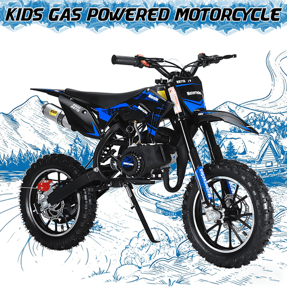 Seipouy 49cc 2-Stroke Pro-Level Kids Dirt Bike | 220LBS Heavy Duty Gas Motorcycle w/Hydraulic ...