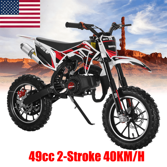 Seipouy 49cc Dirt Bike for Kids, 2-Stroke, New Off Road Mini Motorcycle, Gas Power Motocross ...