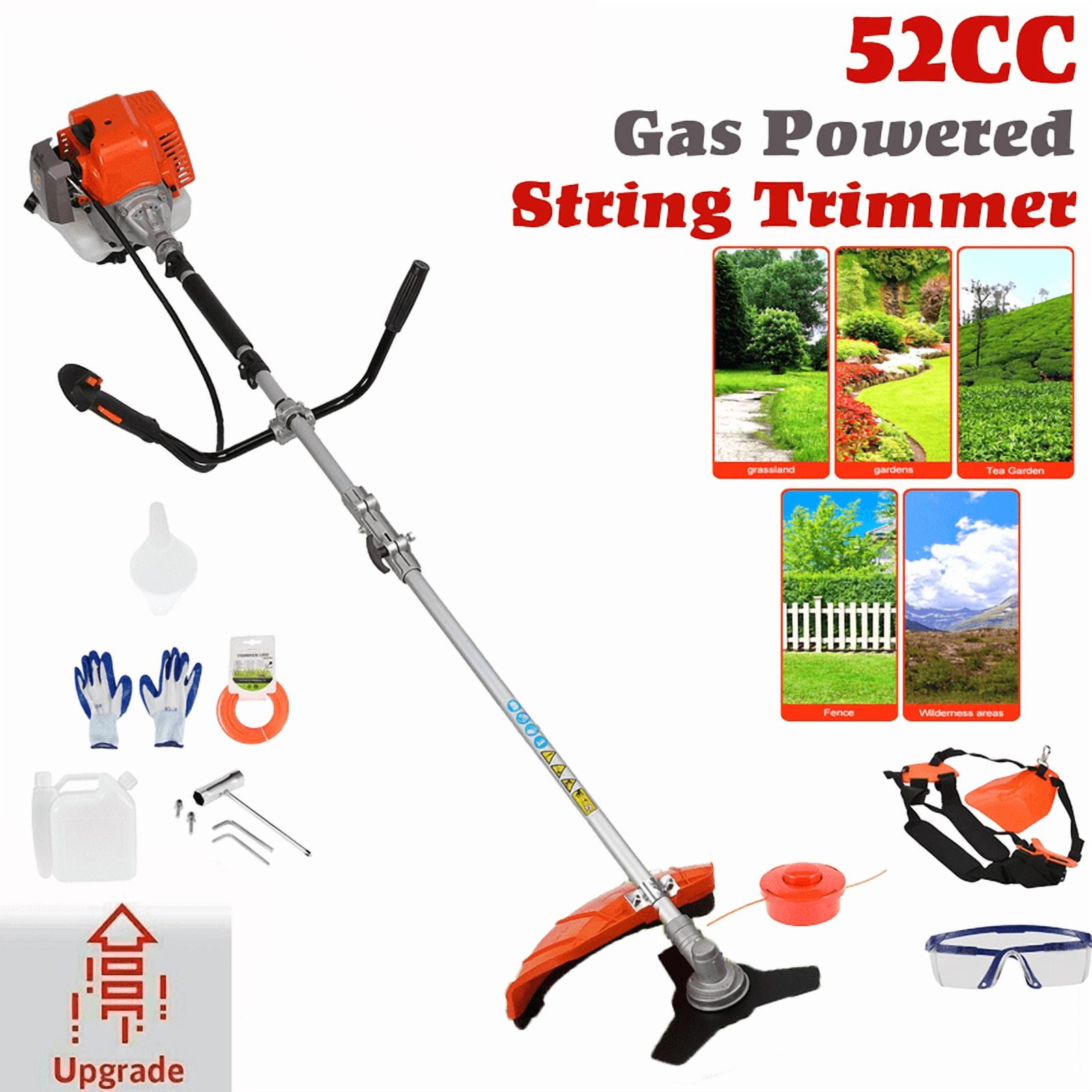Seipouy 52CC Gas Weed Wacker, 2-Cycle 2 in 1 Gas Weed Wacker, Upgraded ...