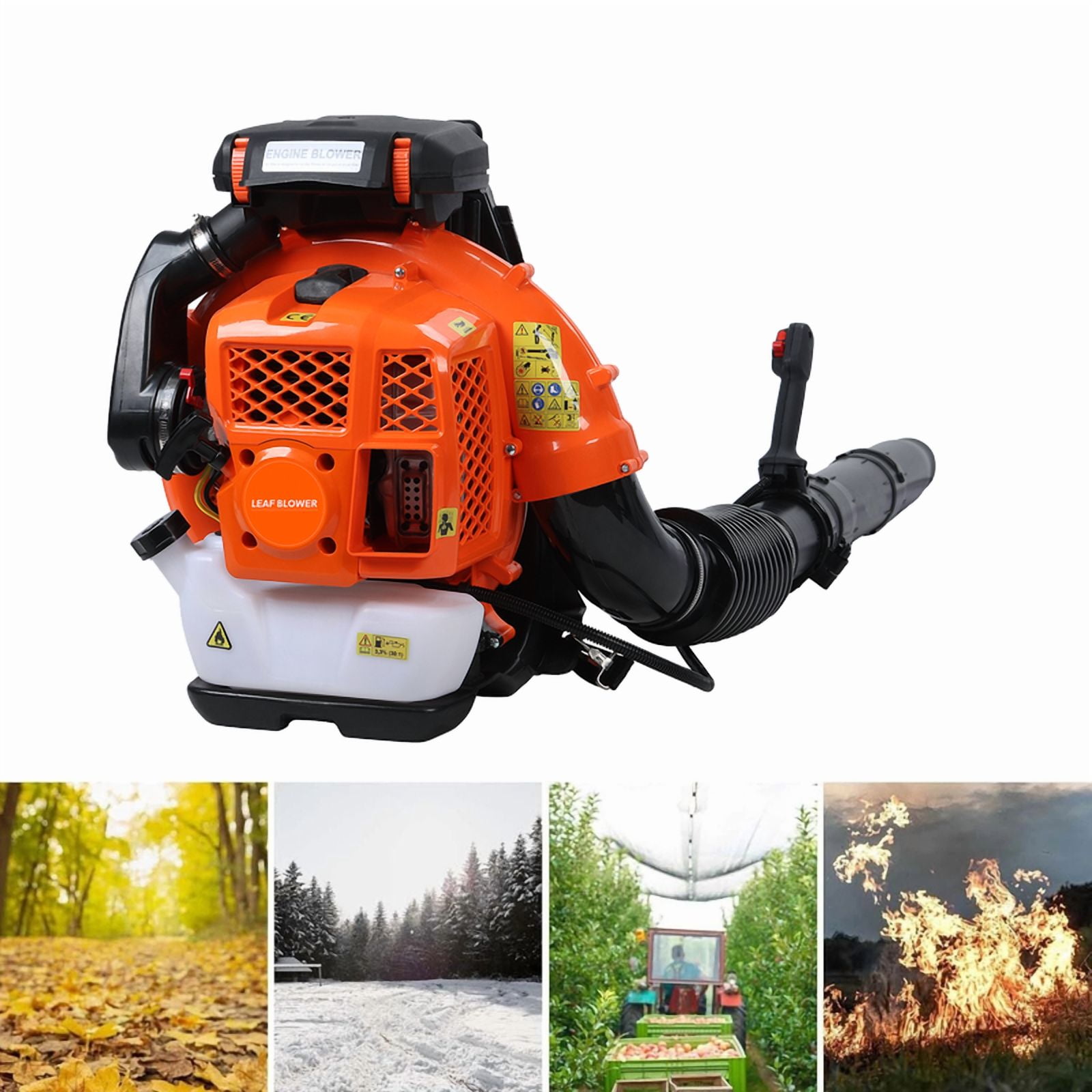 Seipouy 80CC Gas Leaf Blower, 4.8HP Backpack Blower with 900CFM Air ...
