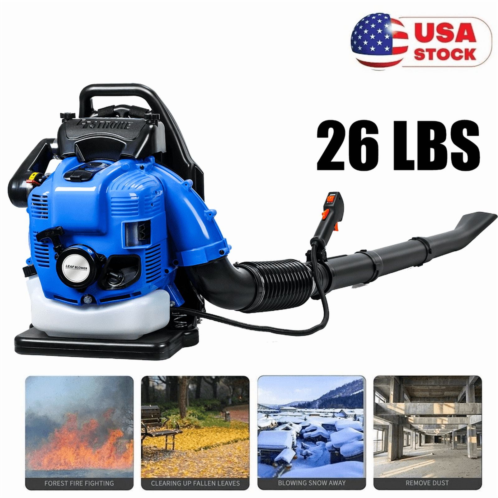 Seipouy Gas Leaf Blower, 75.6CC 3.5HP 4 Cycle Backpack Leaf Blower ...