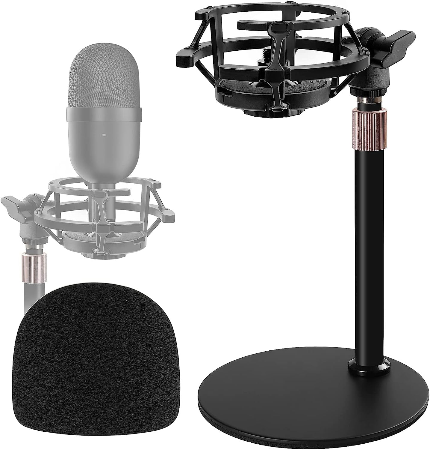 Seiren Mini Desktop Microphone Stand with Shock Mount, Foam Windscreen ...