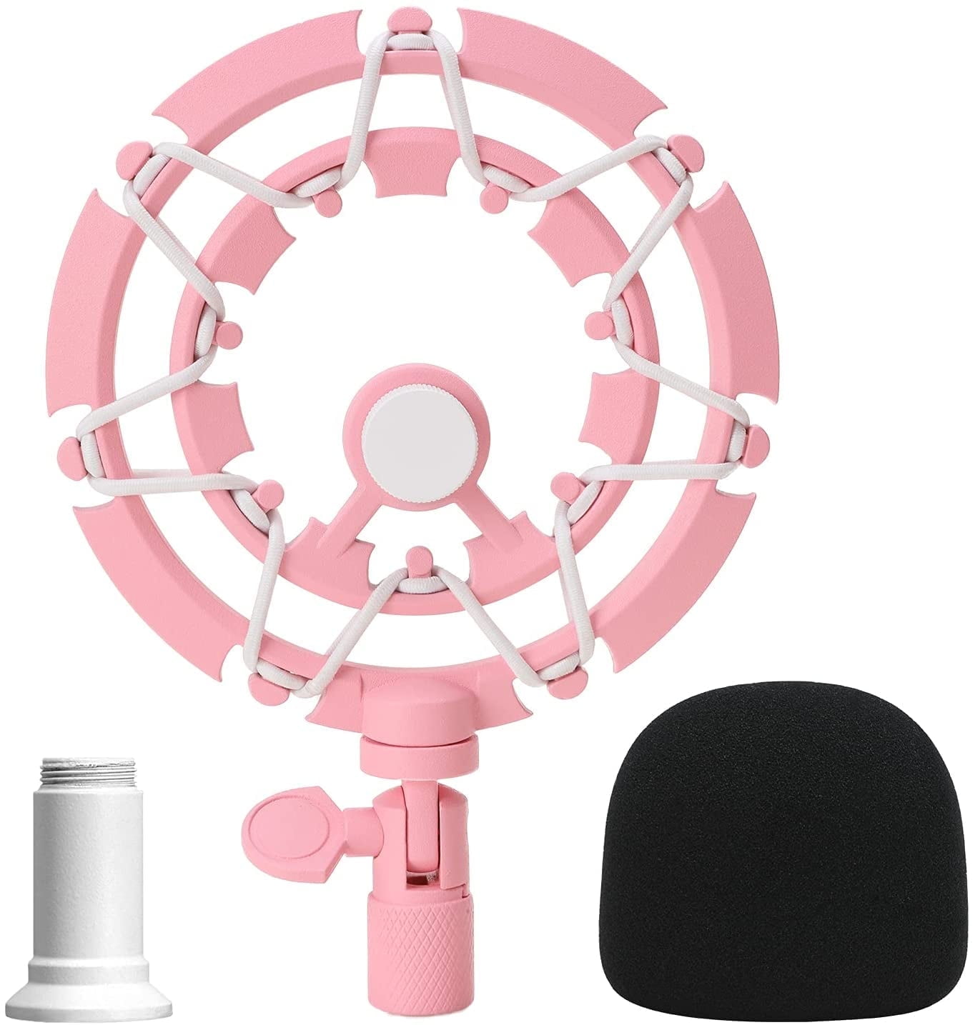 Seiren Mini Microphone Shock Mount - Pink Shock Mount and Pop Filter ...