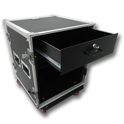 Seismic Audio 12 SPACE RACK CASE WITH 3U LOCKING DRAWER Amp Effect ...