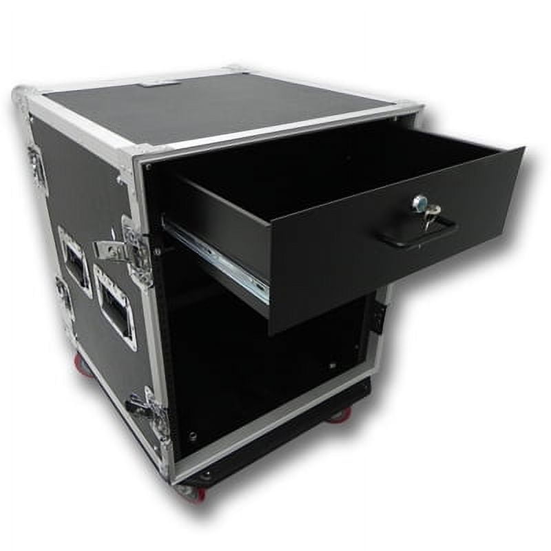 Seismic Audio 12 SPACE RACK CASE WITH 3U LOCKING DRAWER Amp Effect ...