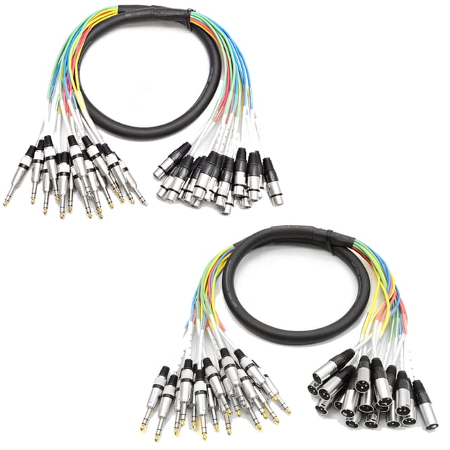Seismic Audio 16 Channel 5' TRS to XLR Male and 5' TRS to XLR Female ...