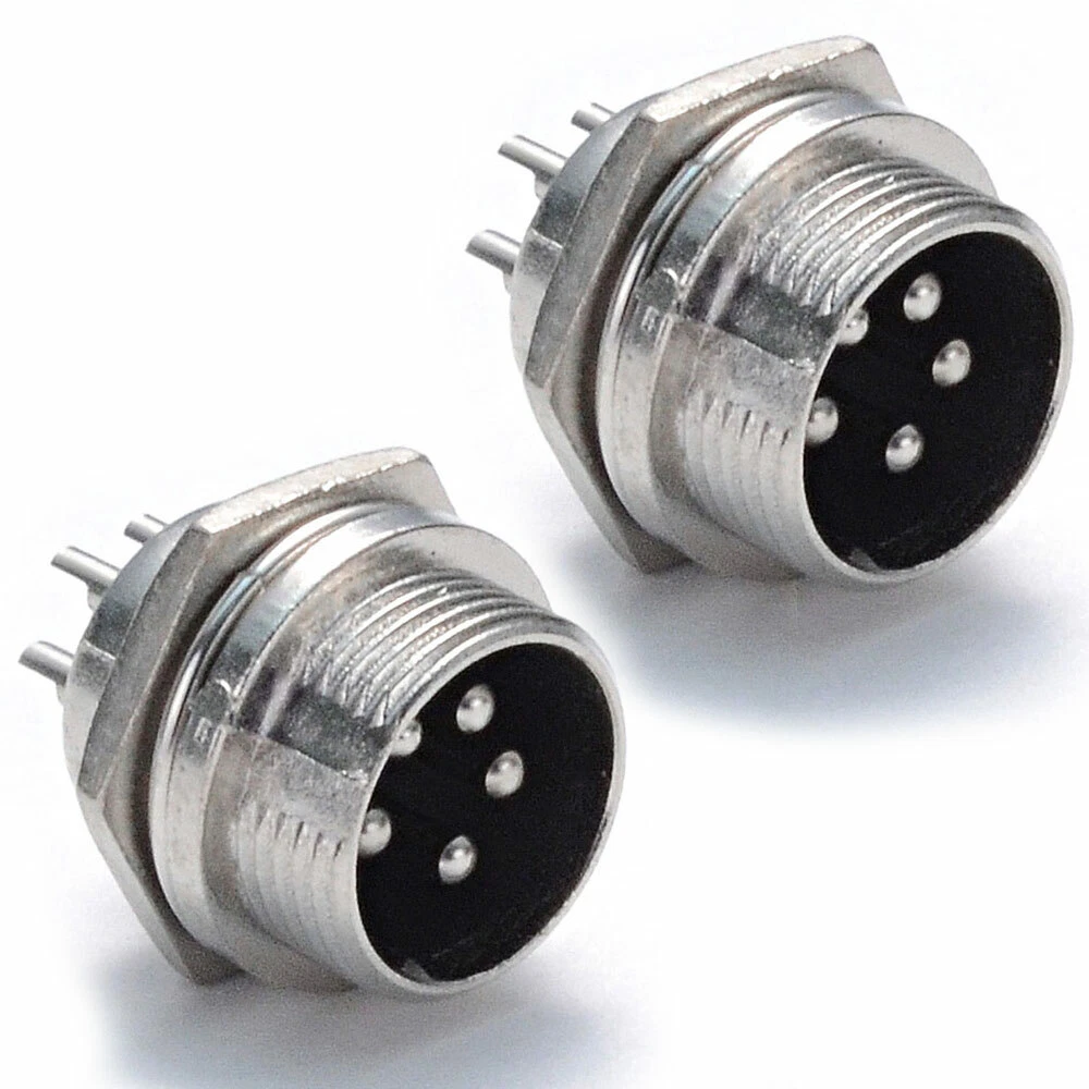 Seismic Audio 2 Pack New Male Mini Xlr Panel Mount Connector - 5 Pin ...