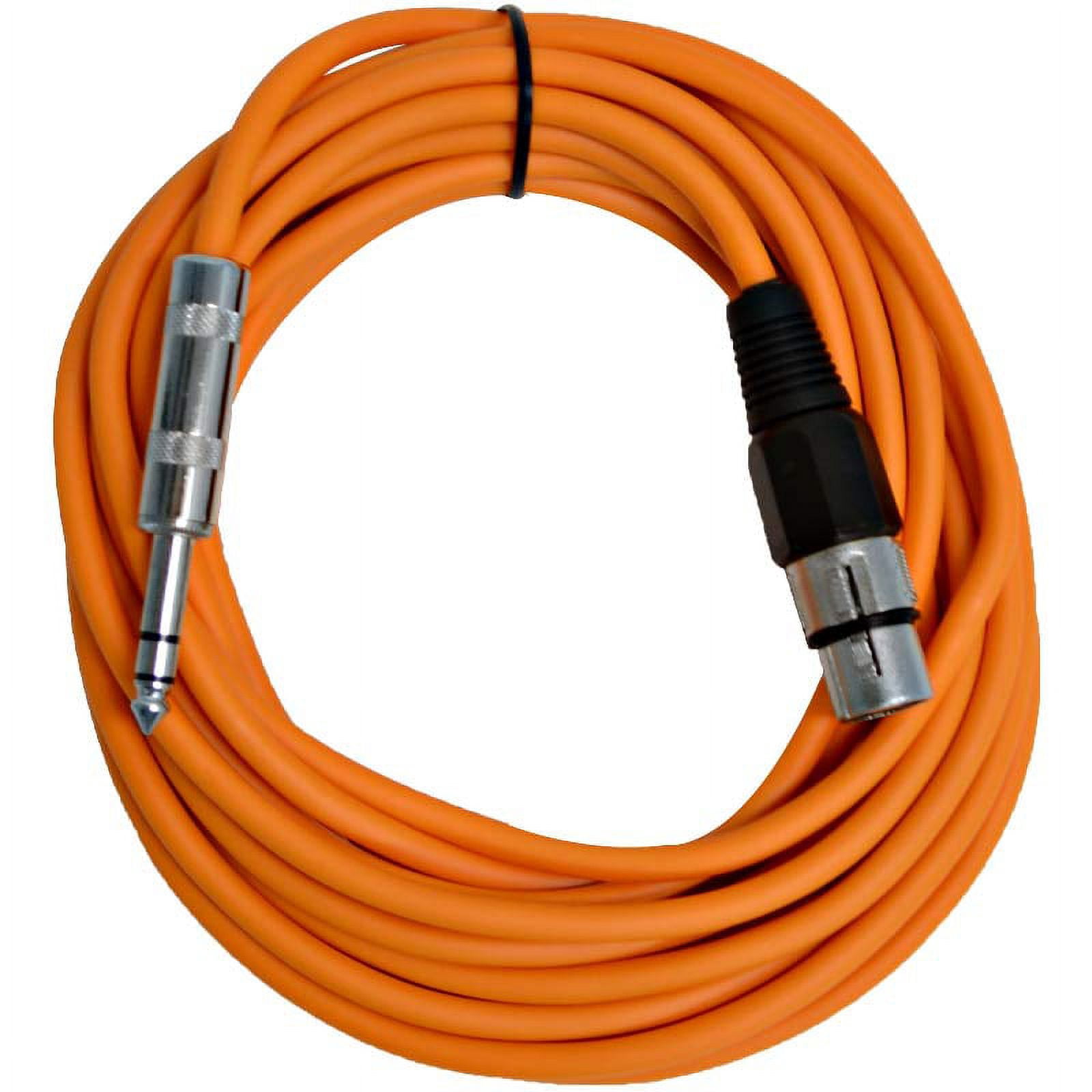Seismic Audio - 25 Ft Orange XLR Female to 1/4" TRS Patch Cable Snake ...