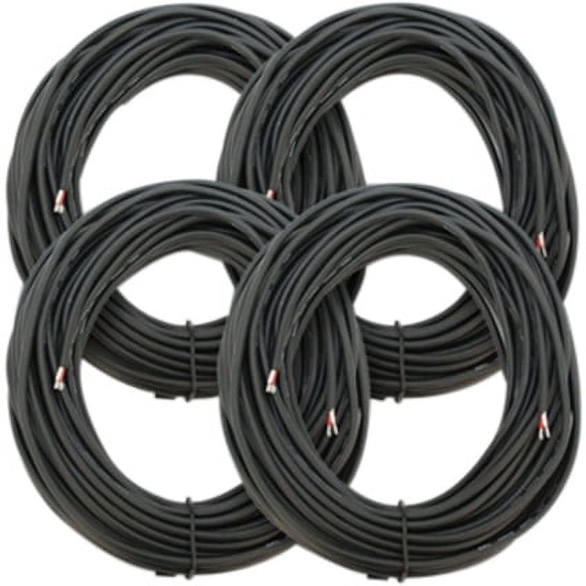 Seismic Audio (4) 75' Raw Wire HOME PA/DJ SPEAKER CABLE Black ...