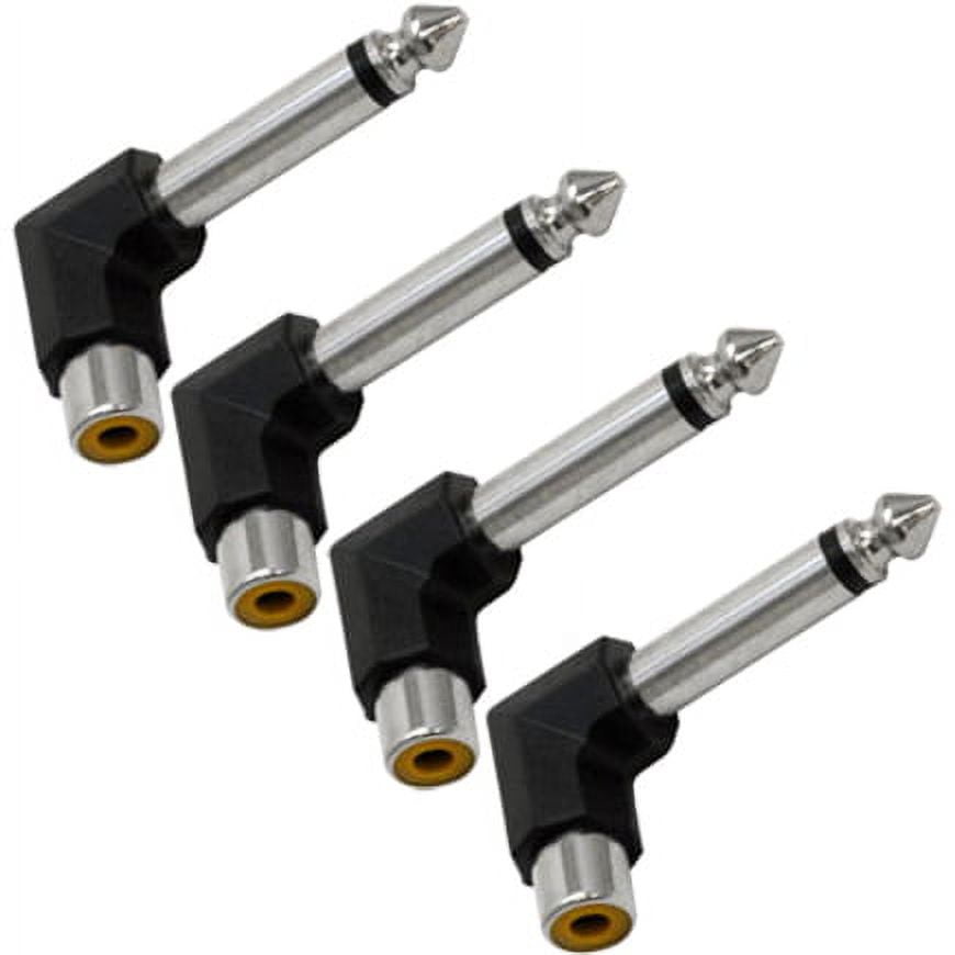 Seismic Audio - 4 Pack of RCA Female to 1/4" TS Right Angle Male ...