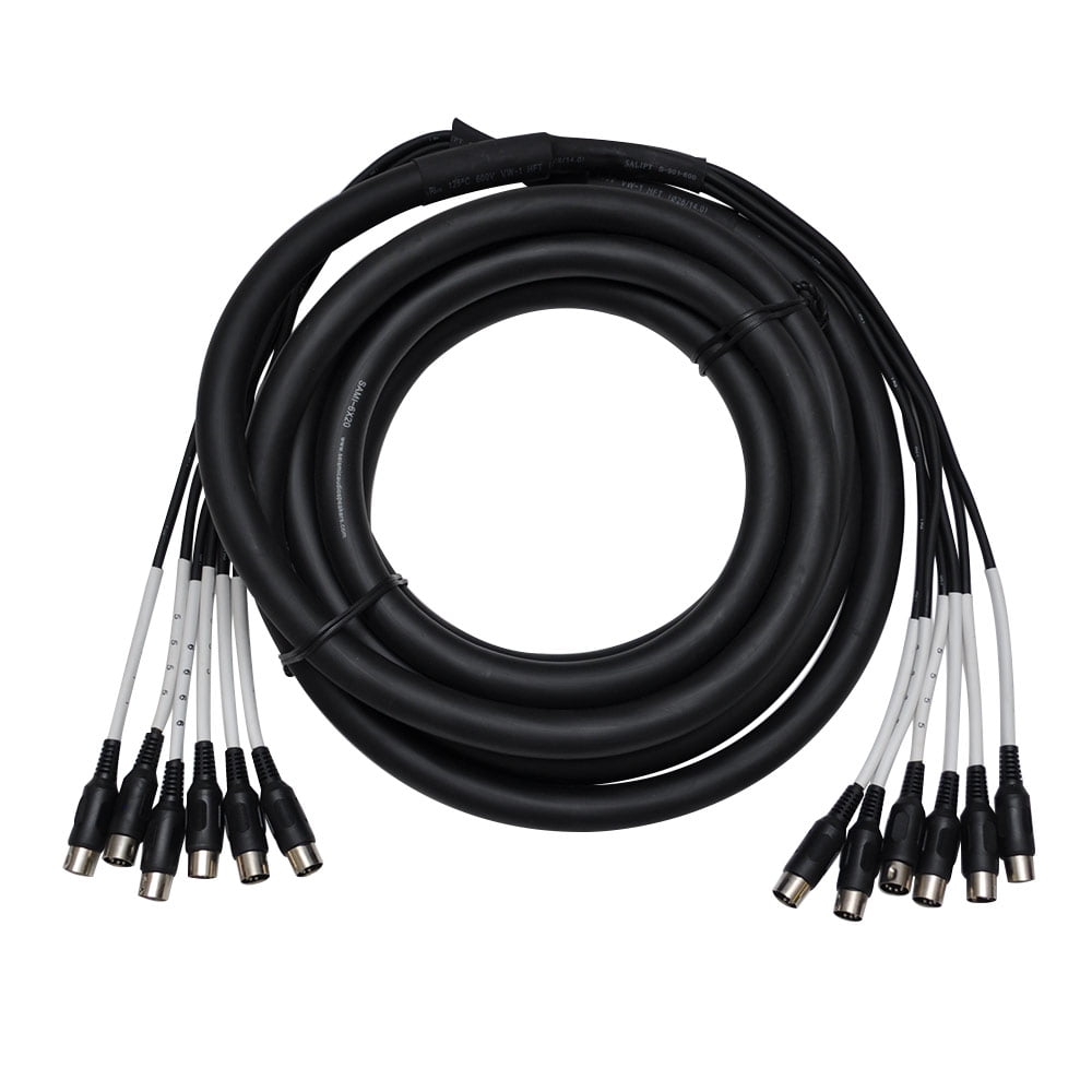 Seismic Audio - 6 Channel MIDI Snake Cable 20 Feet - 5 Pin DIN 20 ...