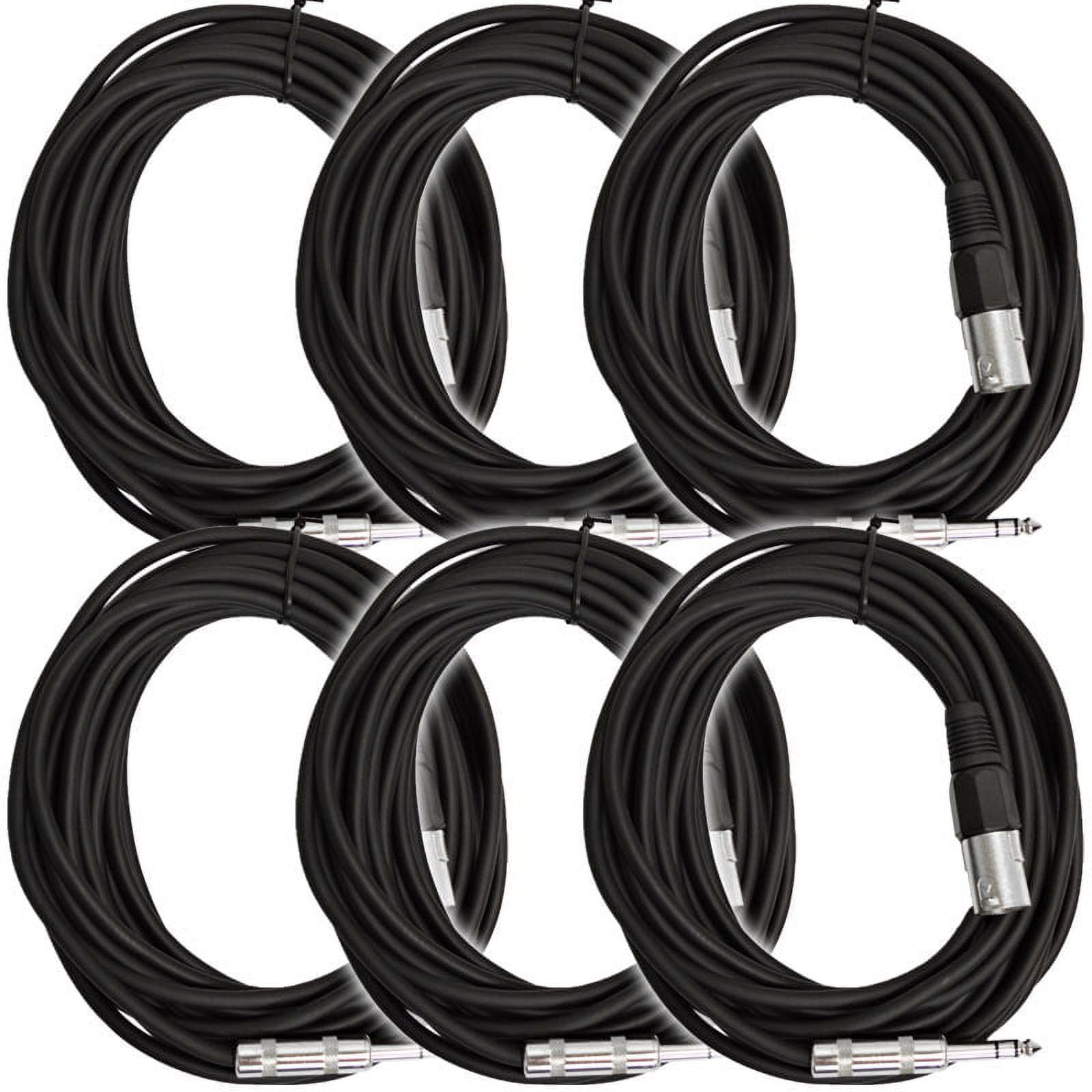 Seismic Audio - 6 Pk of Black 25 Ft XLR Male to 1/4" TRS Patch Cable ...