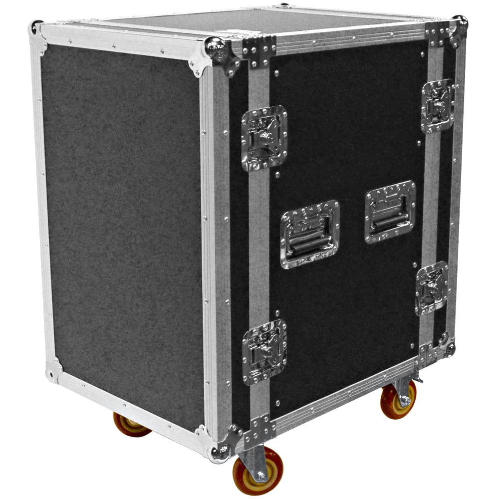 Seismic Audio Heavy Duty 16 Space ATA Rack Case with 4 inch Casters ...