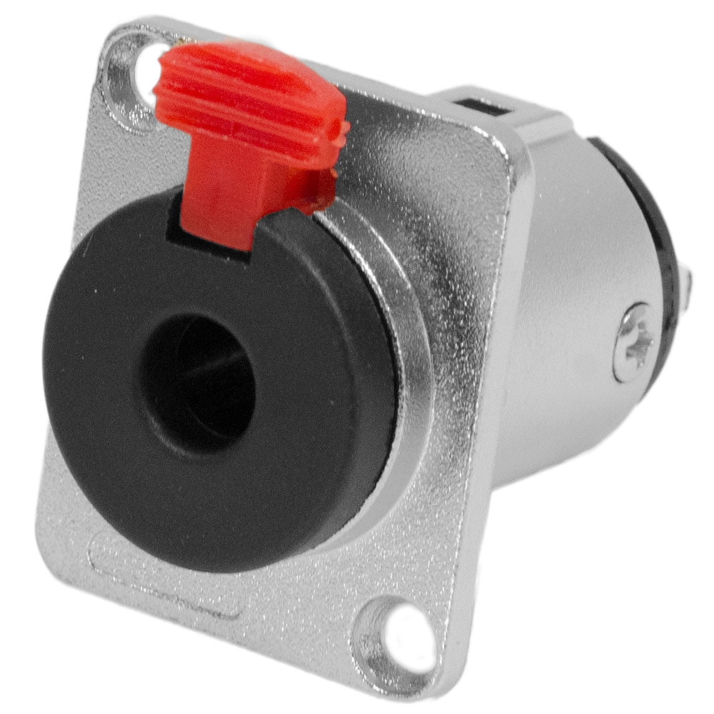 Seismic Audio Locking 1/4" Female Panel Mount Connector - Nickel Plated ...