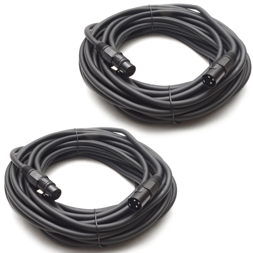 Seismic Audio Pair of 2 50' DJ/PA XLR Microphone Cables ~ 18 Gauge ...