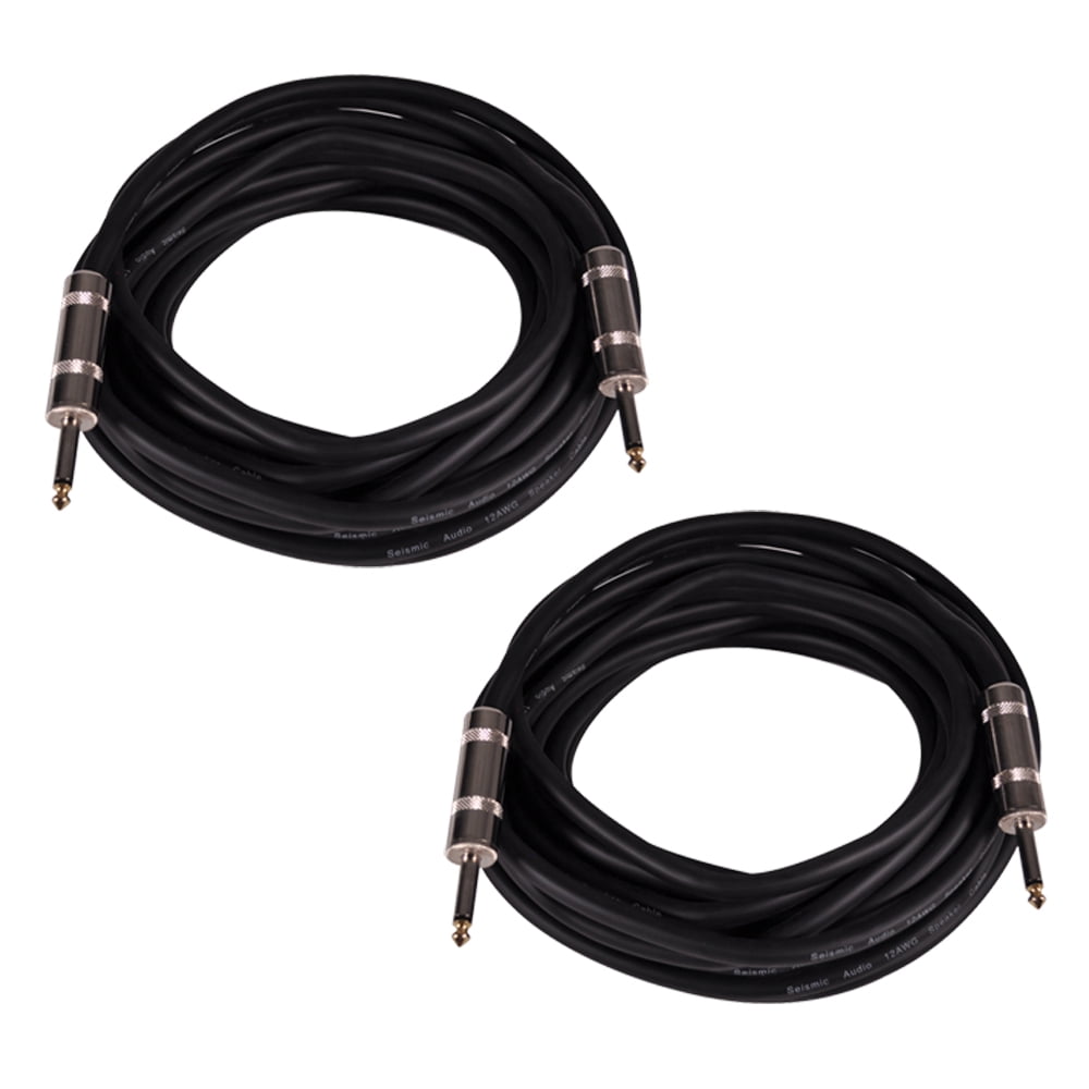 Seismic Audio Pair of 35 Foot 1/4" to 1/4" Speaker Cables -12 Gauge 2 ...