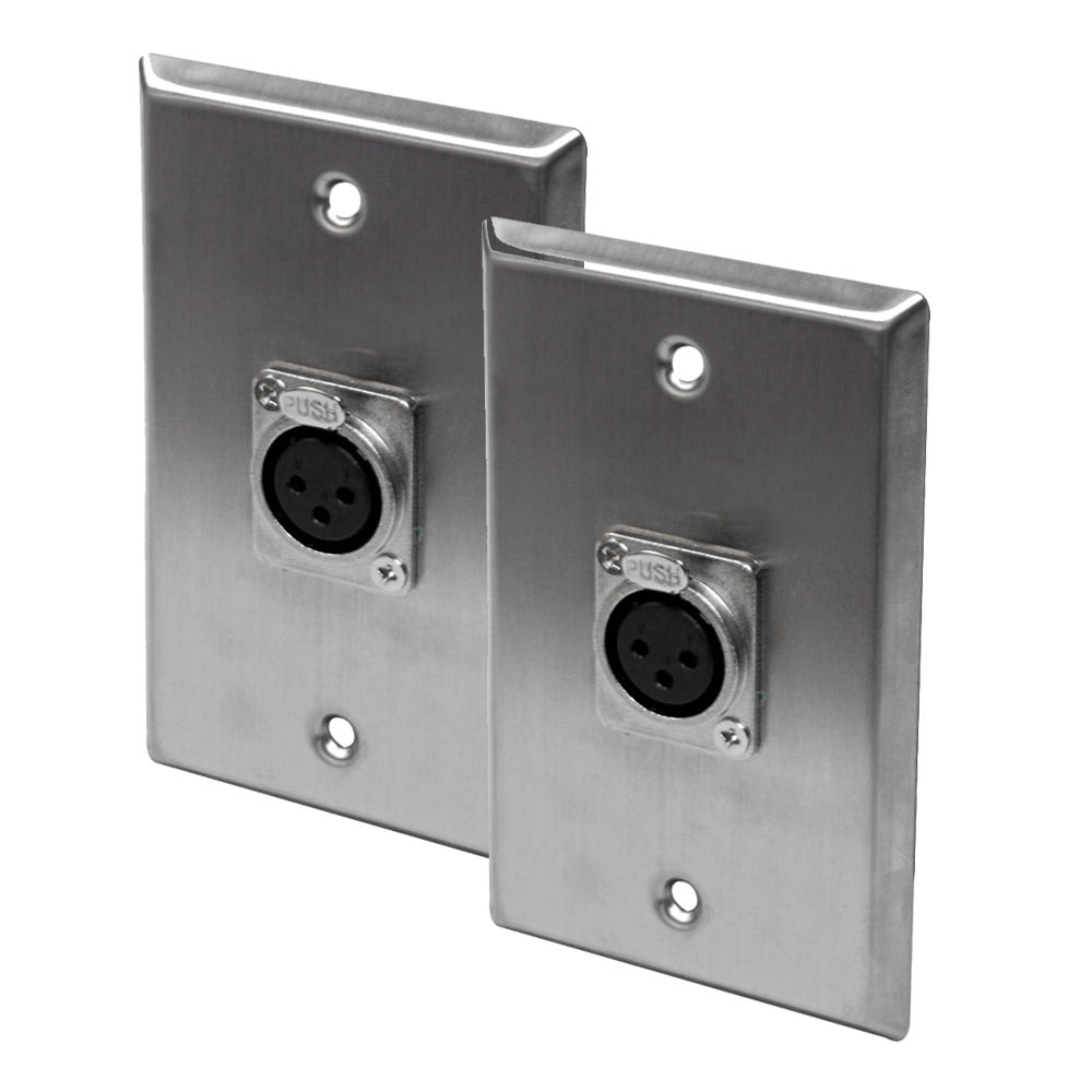 Seismic Audio Pair of Stainless Steel Wall Plates - One XLR Female ...