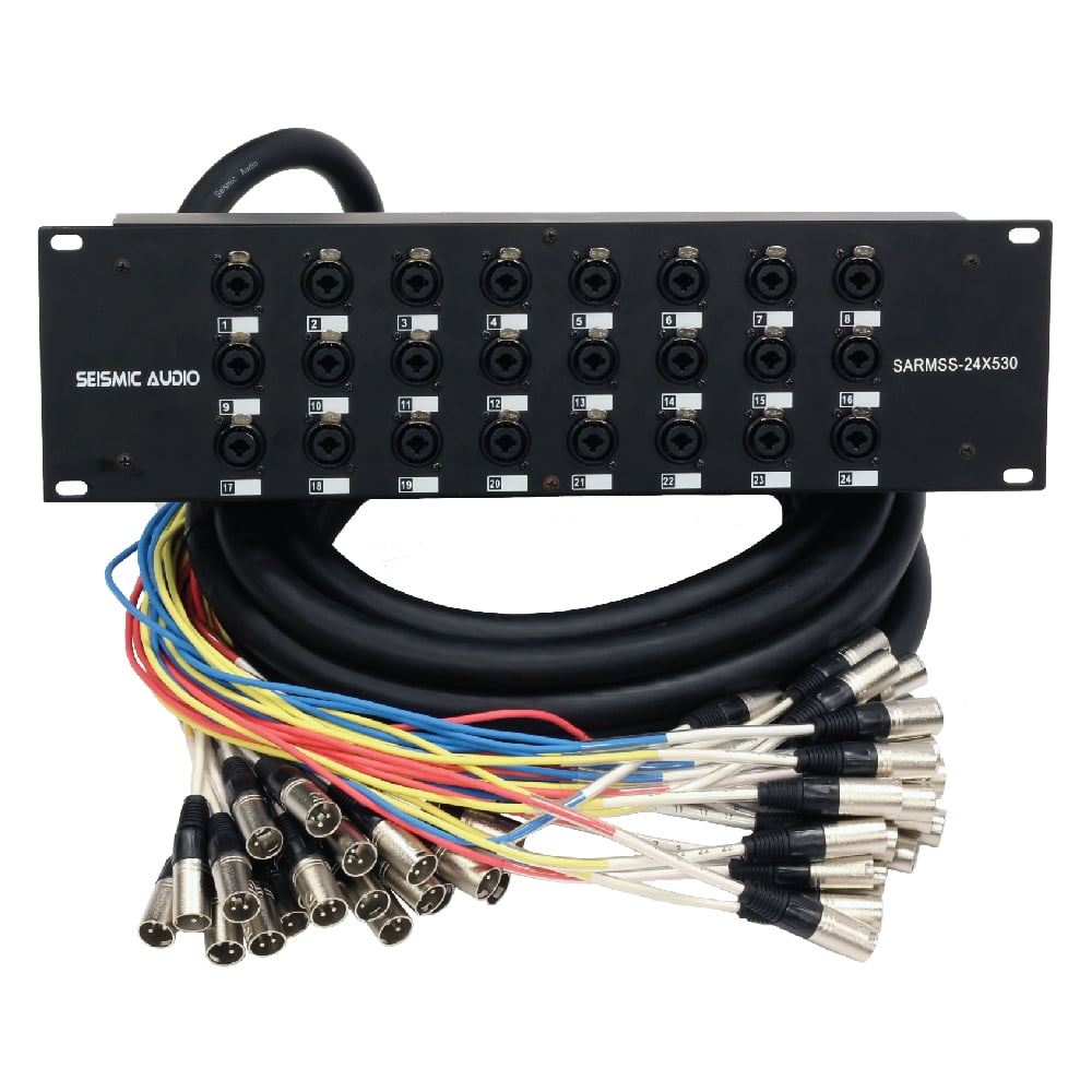 Seismic Audio Rack Mount 24 Channel XLR TRS Combo Splitter Snake Cable ...