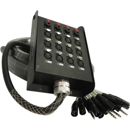 SAJT-12x4x50 - 12 Channel XLR 50' Snake Cable (TRS Returns) - Walmart.com