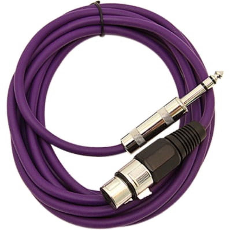Seismic Audio SATRXL-F10, Purple 10' XLR Female to TRS Patch Cable ...