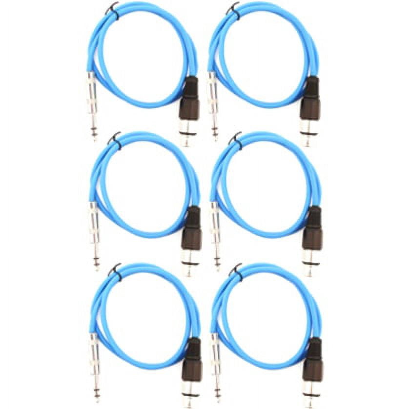 Seismic Audio SATRXL-F3, 6 Pack of Blue 3' XLR Female to TRS Patch ...