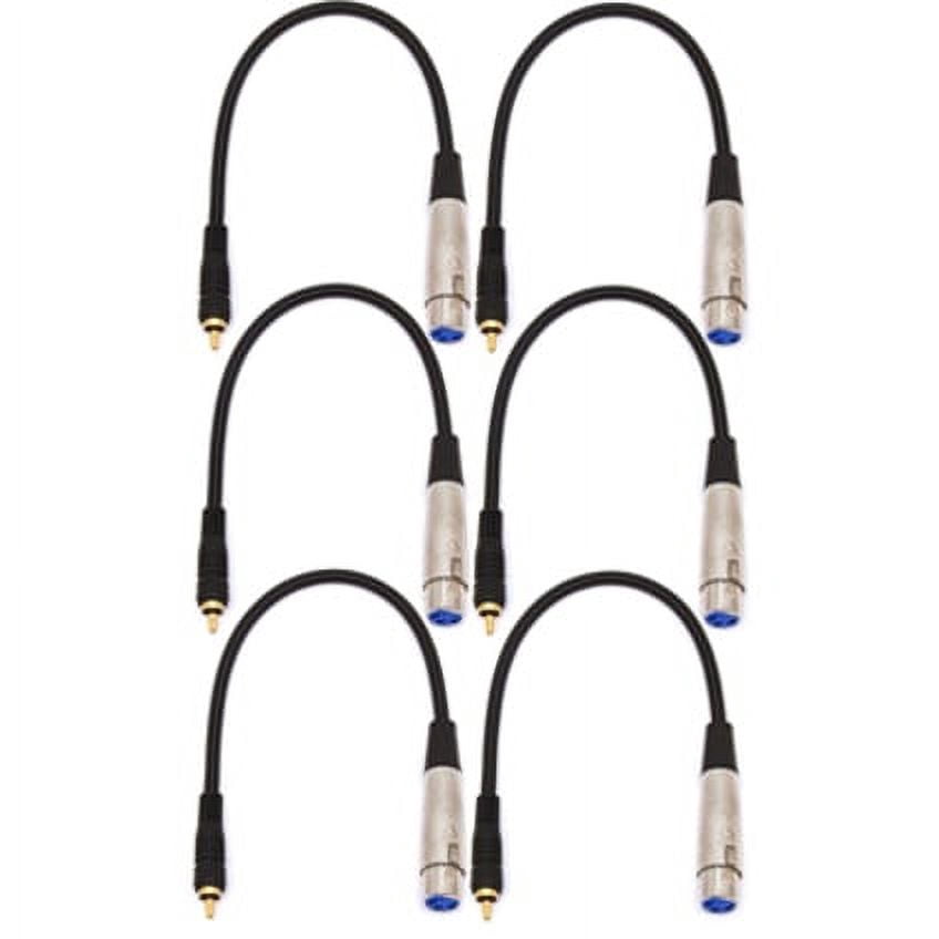 Seismic Audio SAXLRC1, 6 PACK XLR Female RCA Male 1' Patch Cable ...