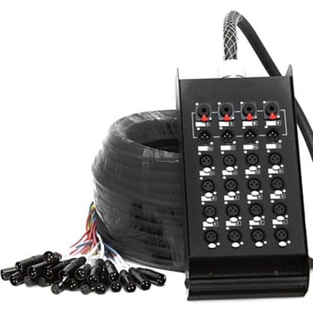 Seismic Audio SAXQ-16x4x100, 16 Channel 100' Snake Cable (XLR & TRS ...