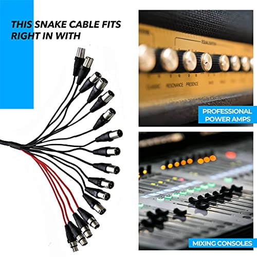 Seismic Audio Speakers 12 Channel Low Profile XLR Send Sub Snake Cable ...