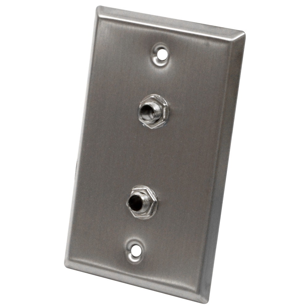 Seismic Audio - Stainless Steel Wall Plate - Dual 1/4" TRS Stereo Jacks ...
