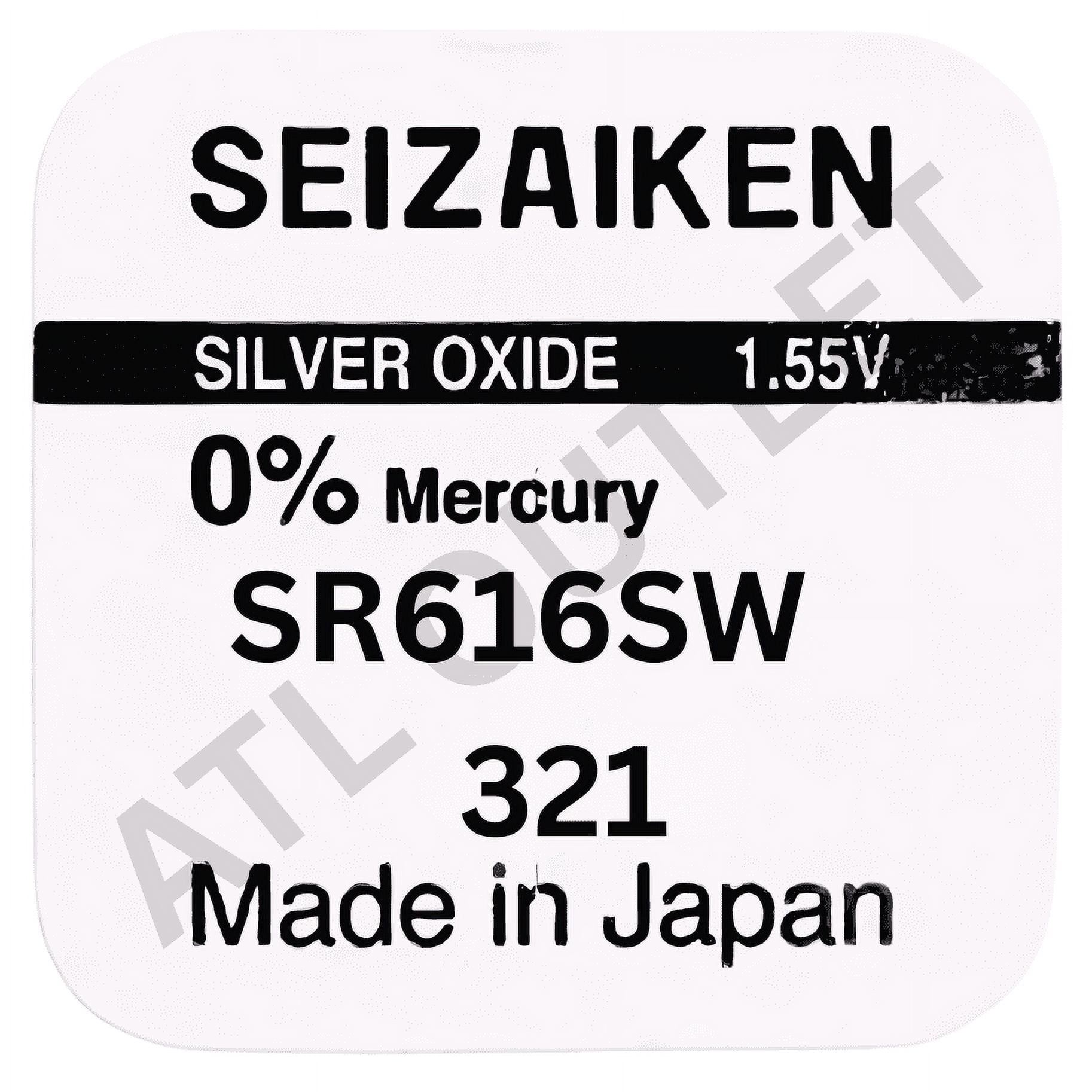Seizaiken SR616SW Silver Oxide Watch Battery | Genuine Japan Made | 321 ...