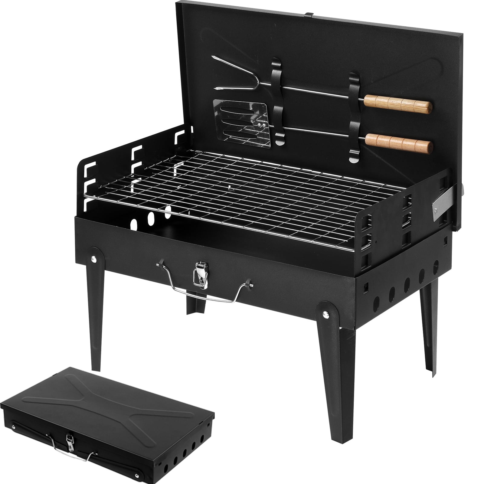 Seizeen 10.63" Outdoor Camping Tabletop Use BBQ Charcoal Grill ...