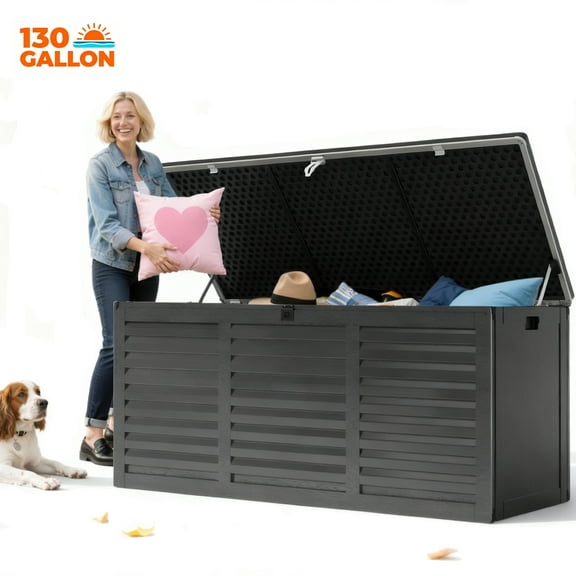 MAKE CHANGES 100 Gal Outdoor storage Cabinet, Waterproof Large Patio ...
