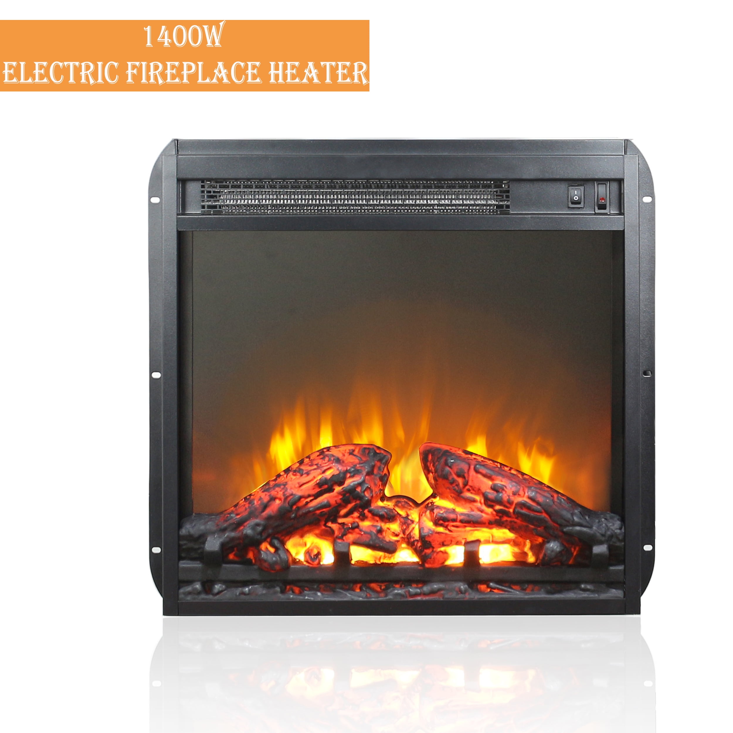 Seizeen 18'' Electric Fireplace Insert, 1400W Heater for 400 Sq. ft ...