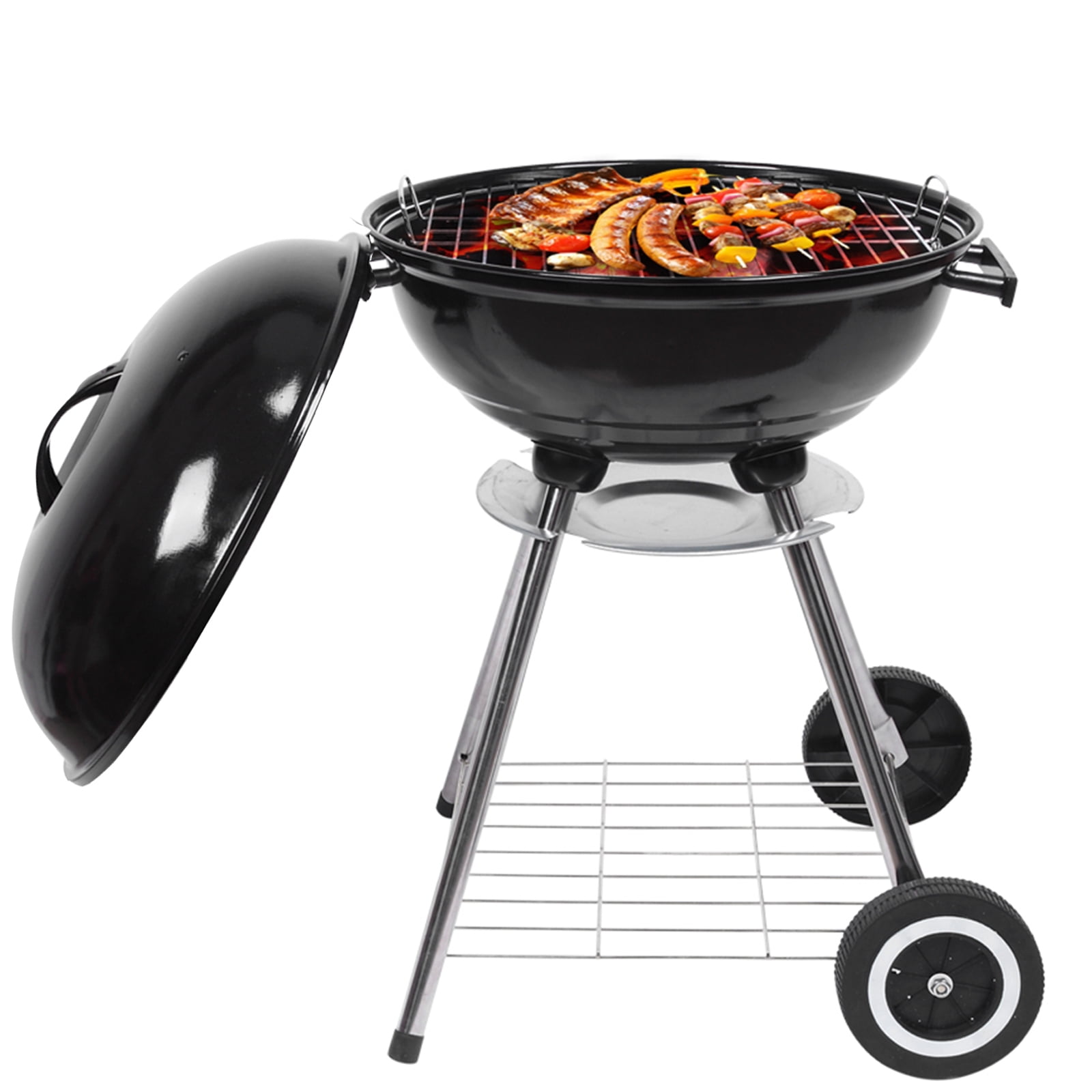 Seizeen 18" Portable Charcoal Grill, Camping BBQ Grill on Wheels ...