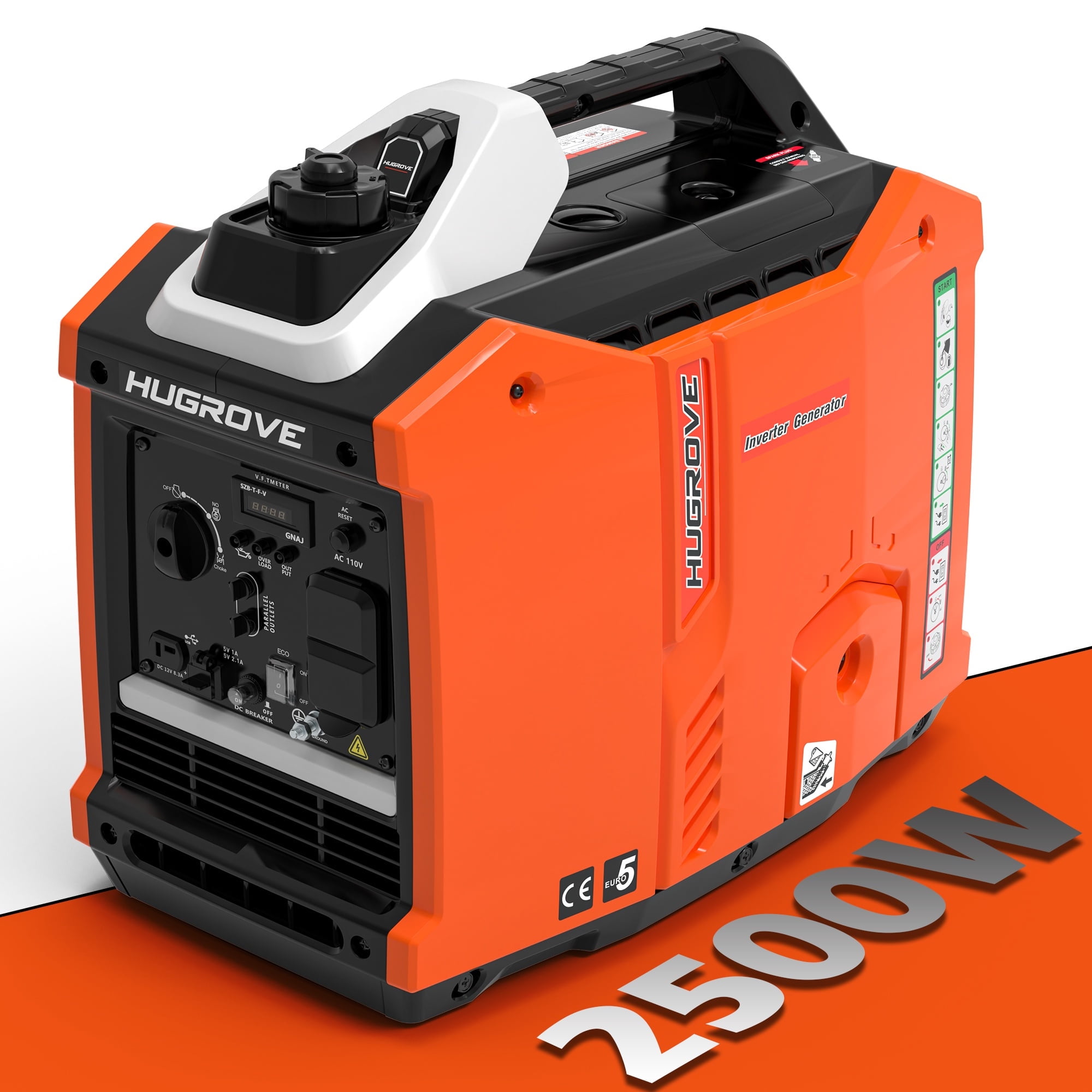 Seizeen Portable 2500W Inverter Generator Gasoline Eco Mode Quiet 58LBS ...