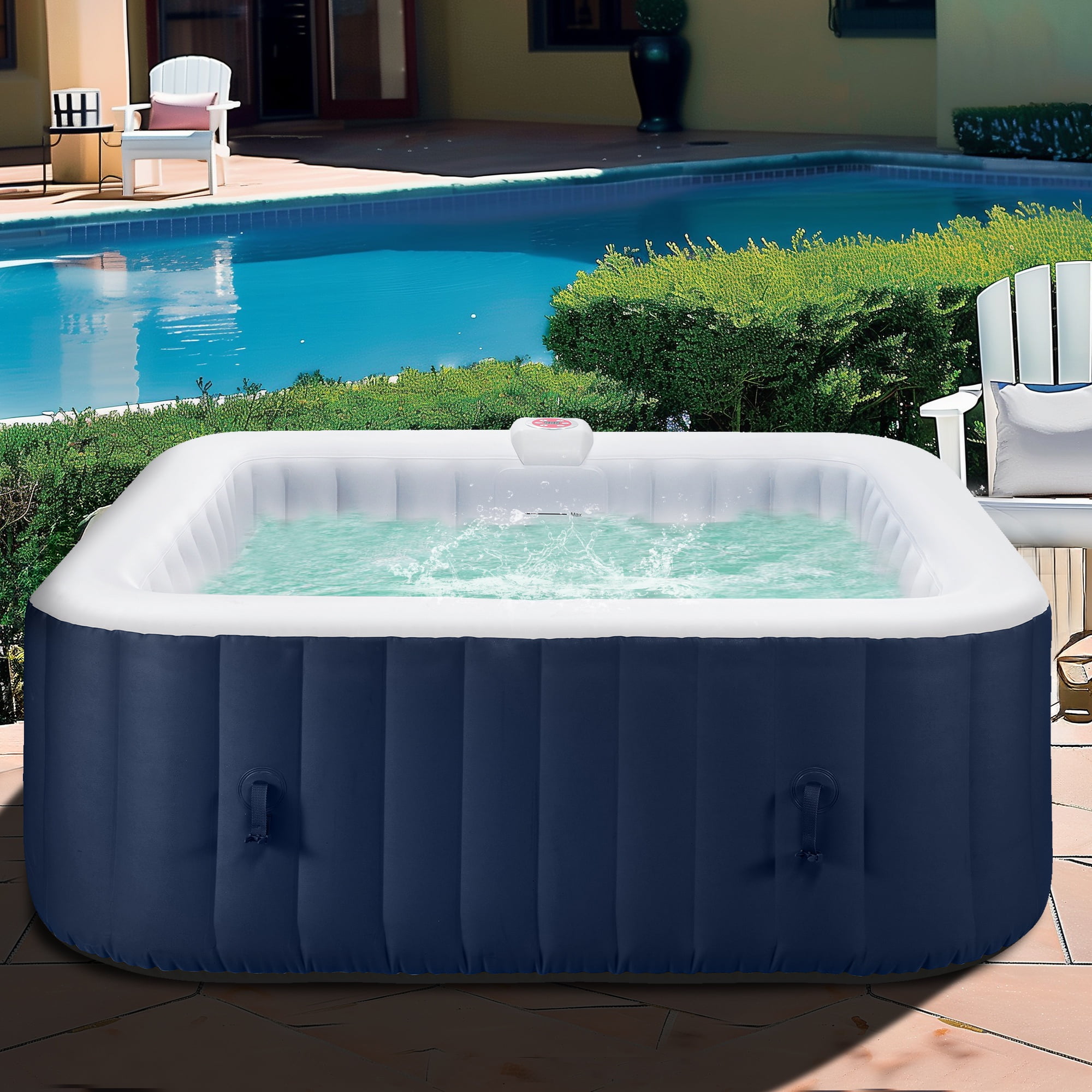 Seizeen 73''x73'' Inflatable Hot Tub with Air Jets, Multifunctional ...