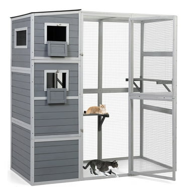 PawHut Catio Playground Cat Window Box Outside Enclosure w/ Scratching ...