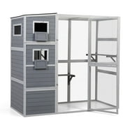 PawHut Home Outside Catio, Large Outdoor Kitten Hut for 3 Cats ...