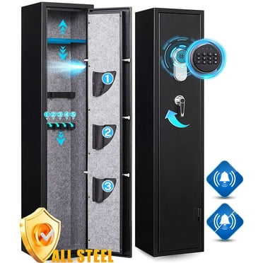 Omethey Fireproof Waterproof Gun Safe, Digital Quick Access 4-5 Gun ...