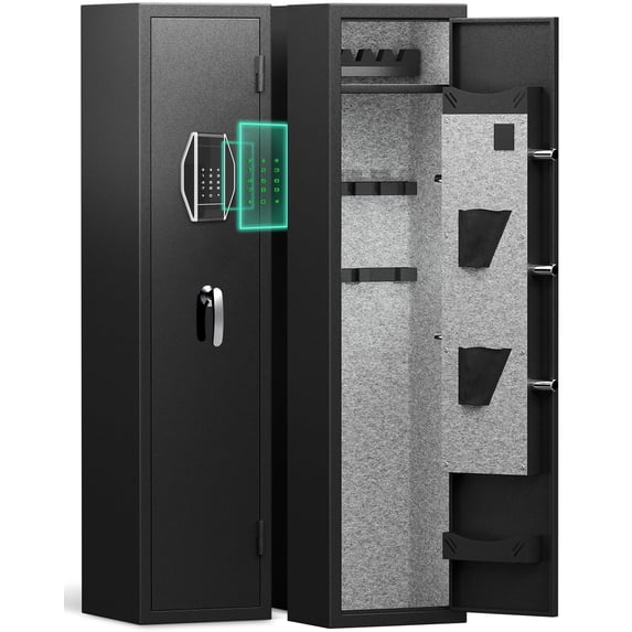 Seizeen Quick Access Rifle Gun Safe, LED Light, Digital Keypad, Heavy ...