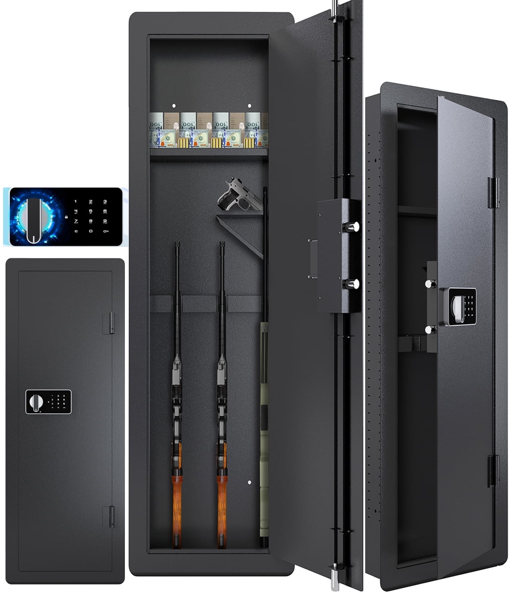 Seizeen Large Security Gun Safe, Heavy-Duty Steel In-Wall Cabinet for ...