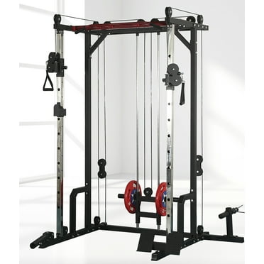 Mikolo Smith Machine Home Gym, 2000lbs Squat Rack with LAT-Pull Down ...