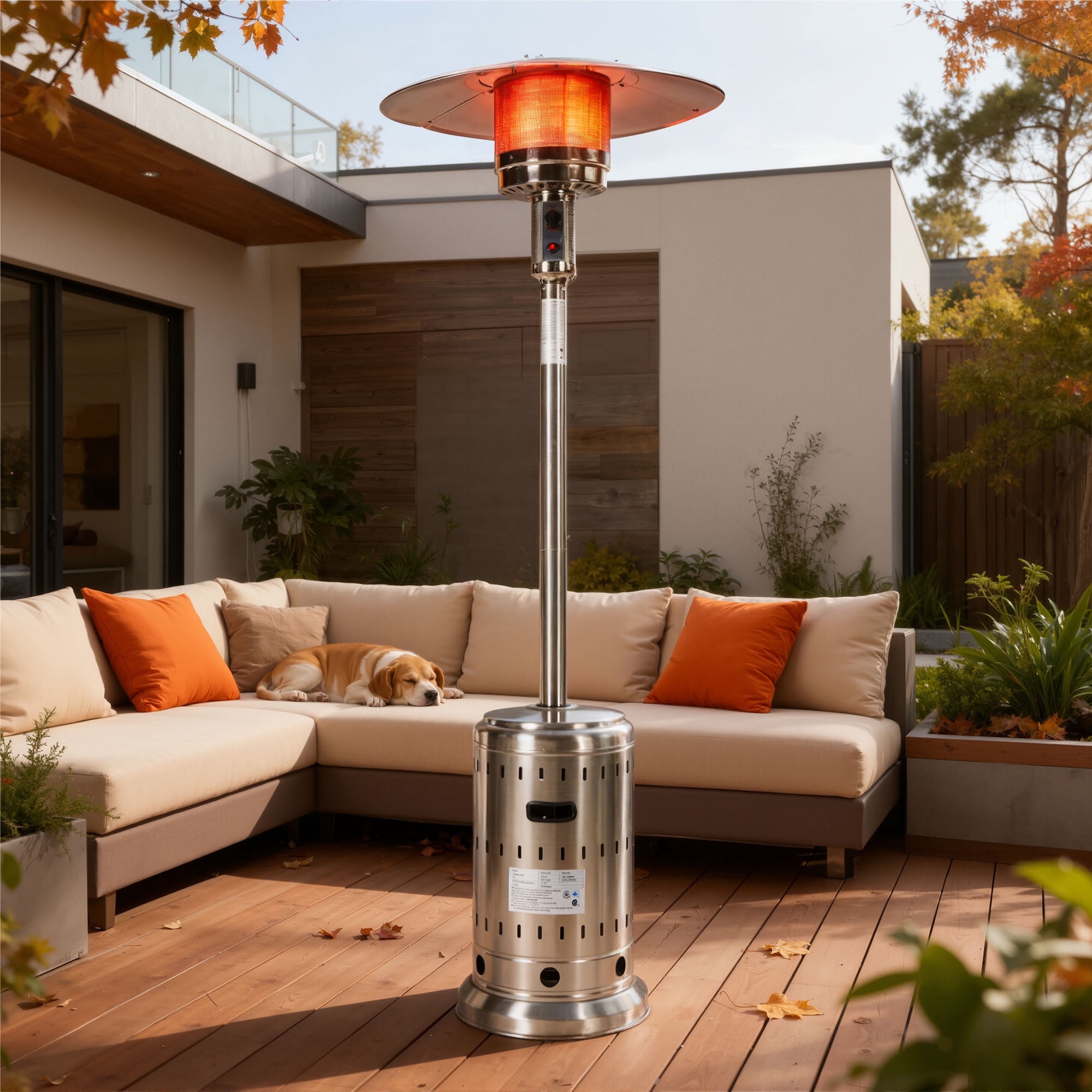 Seizeen Tall Patio Heaters for Outdoor Use, 48,000 BTU Super Warm ...