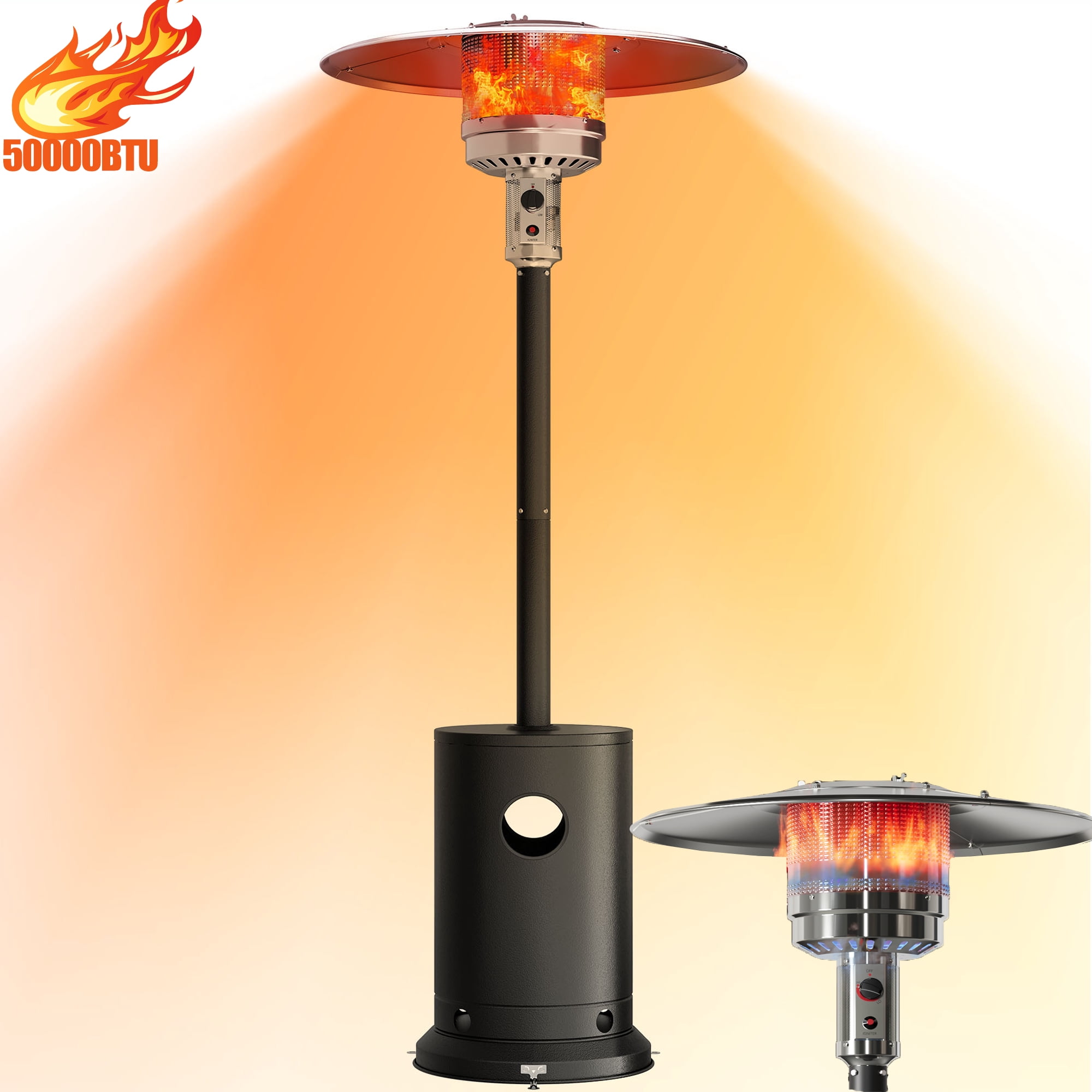 Seizeen Tall Patio Heaters for Outdoor Use, 50,000 BTU Super Warm ...