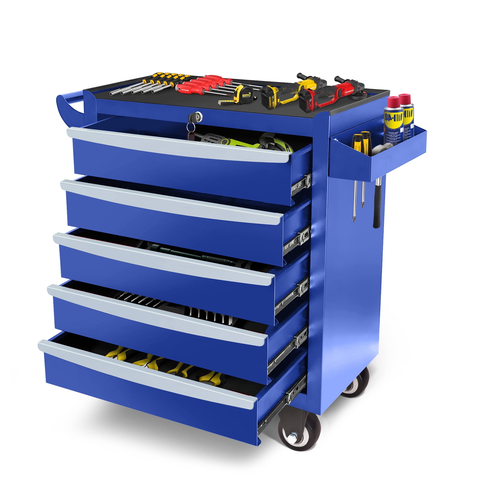 2-IN-1 Stainless Steel Mobile Tool Box, 8-Drawer Rolling Chest ...