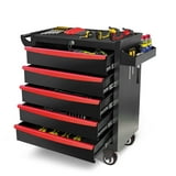 Seizeen 5-Drawer Rolling Tool Chest, Lockable Tool Box with Wheels and ...