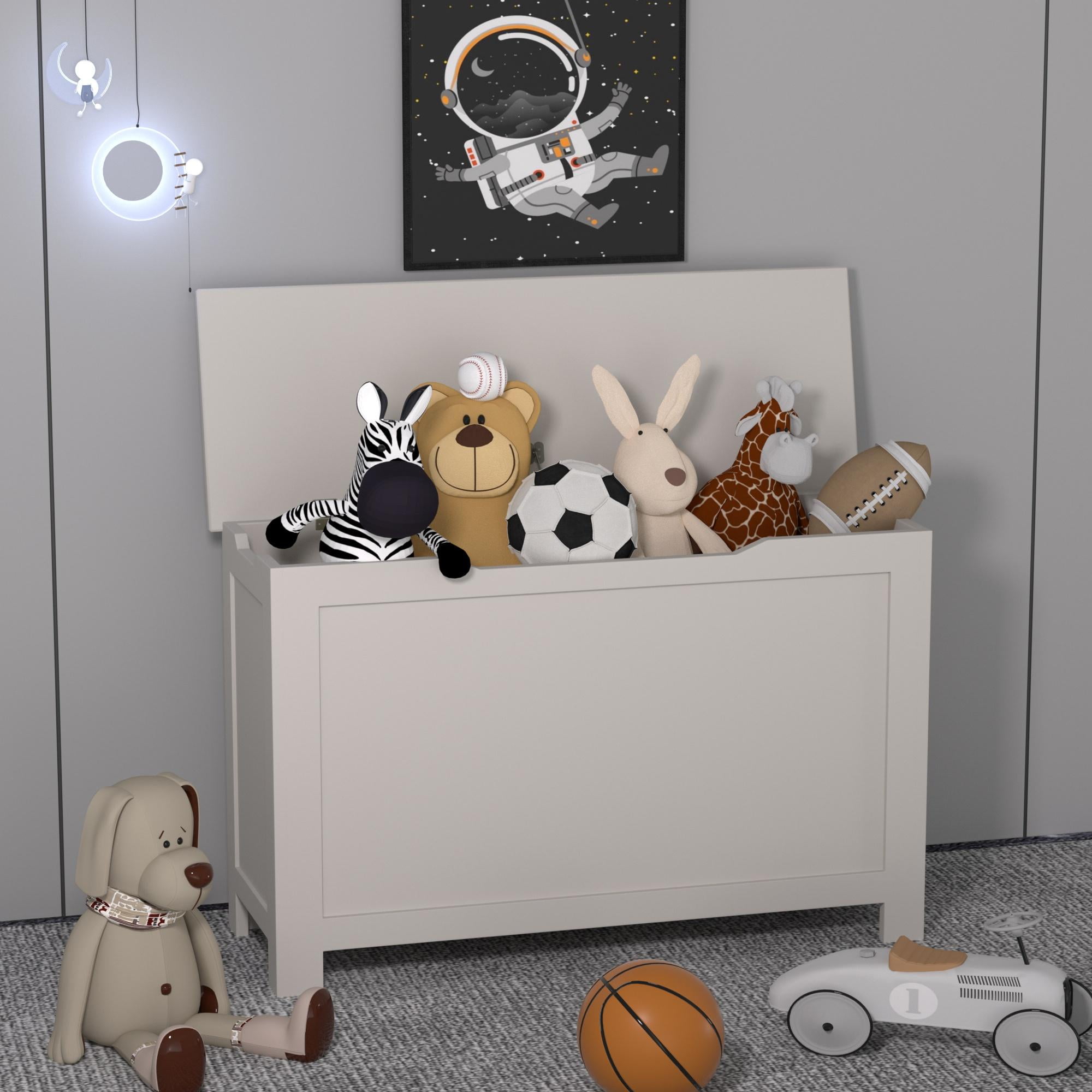 Seizeen Toy Storage Box for Girls/Boys, Gray MDF Toy Storage Organizer ...